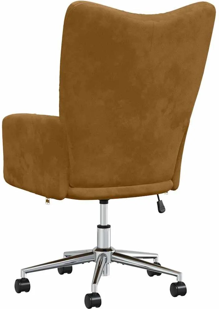 Relaxační křeslo hnědé samet 328169
