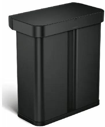 Simplehuman Koše - Bezdotykový koš na tříděný odpad, s hlasovým a pohybovým ovládáním, 58 l, matná černá ST2043