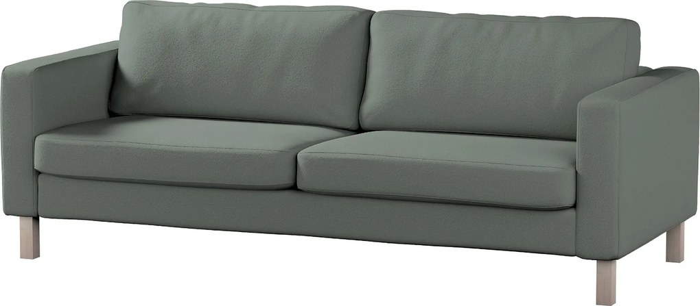 Potah na pohovku IKEA Karlstad 3-místná, nerozkládací, krátký barva zelená látka pletený vzor