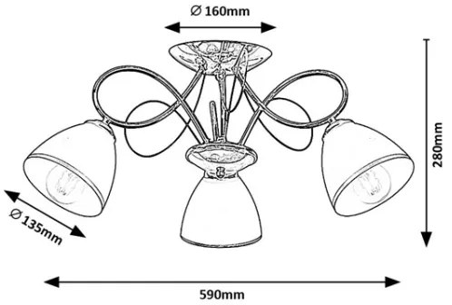 Brilagi - Přisazený lustr FRED 3xE27/60W/230V pr. 59 cm lesklý chrom