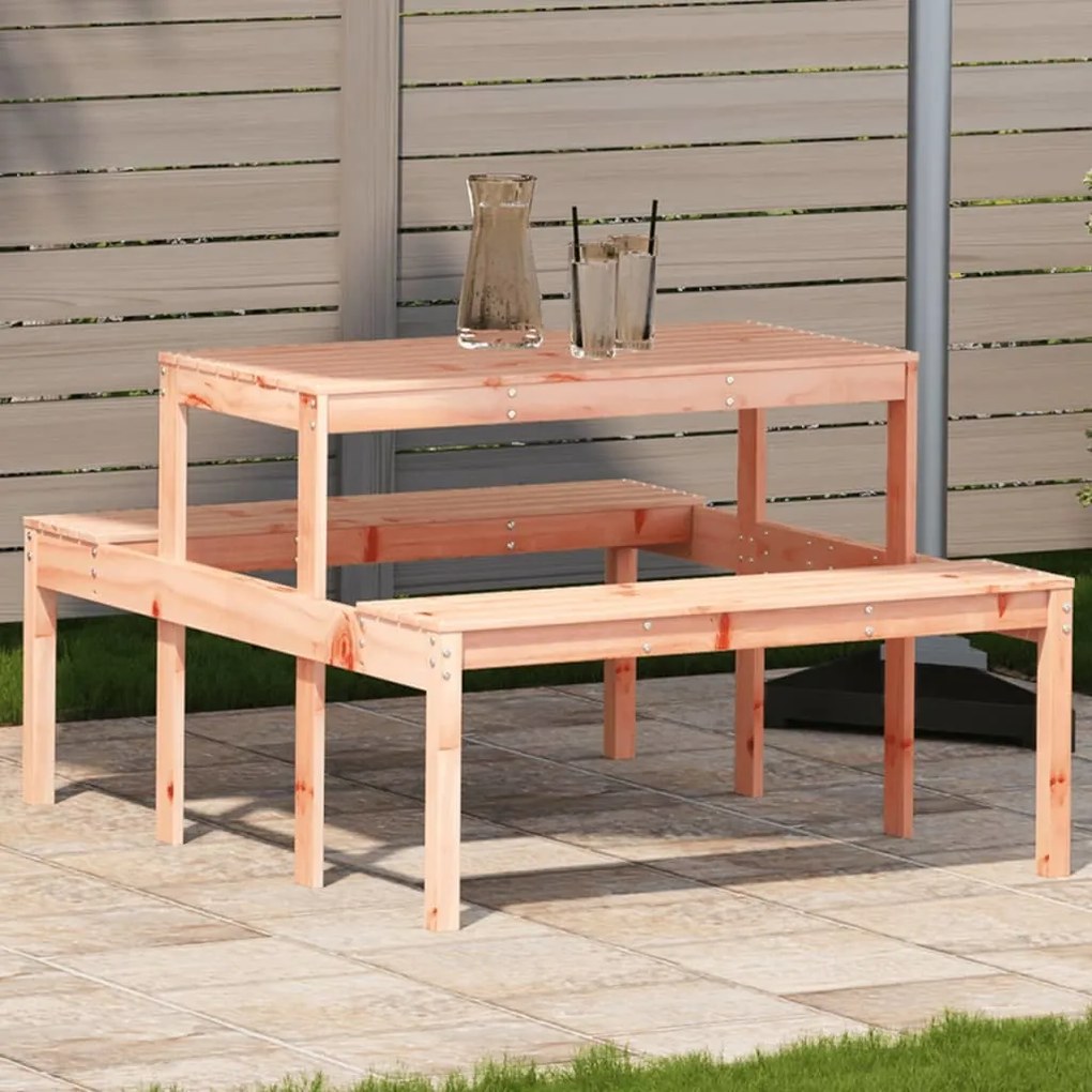 vidaXL Piknikový stůl 110 x 134 x 75 cm masivní borové dřevo [832561] Barva: Bílá