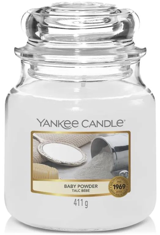 Yankee Candle – Classic vonná svíčka Baby Powder (Dětský pudr), 411 g