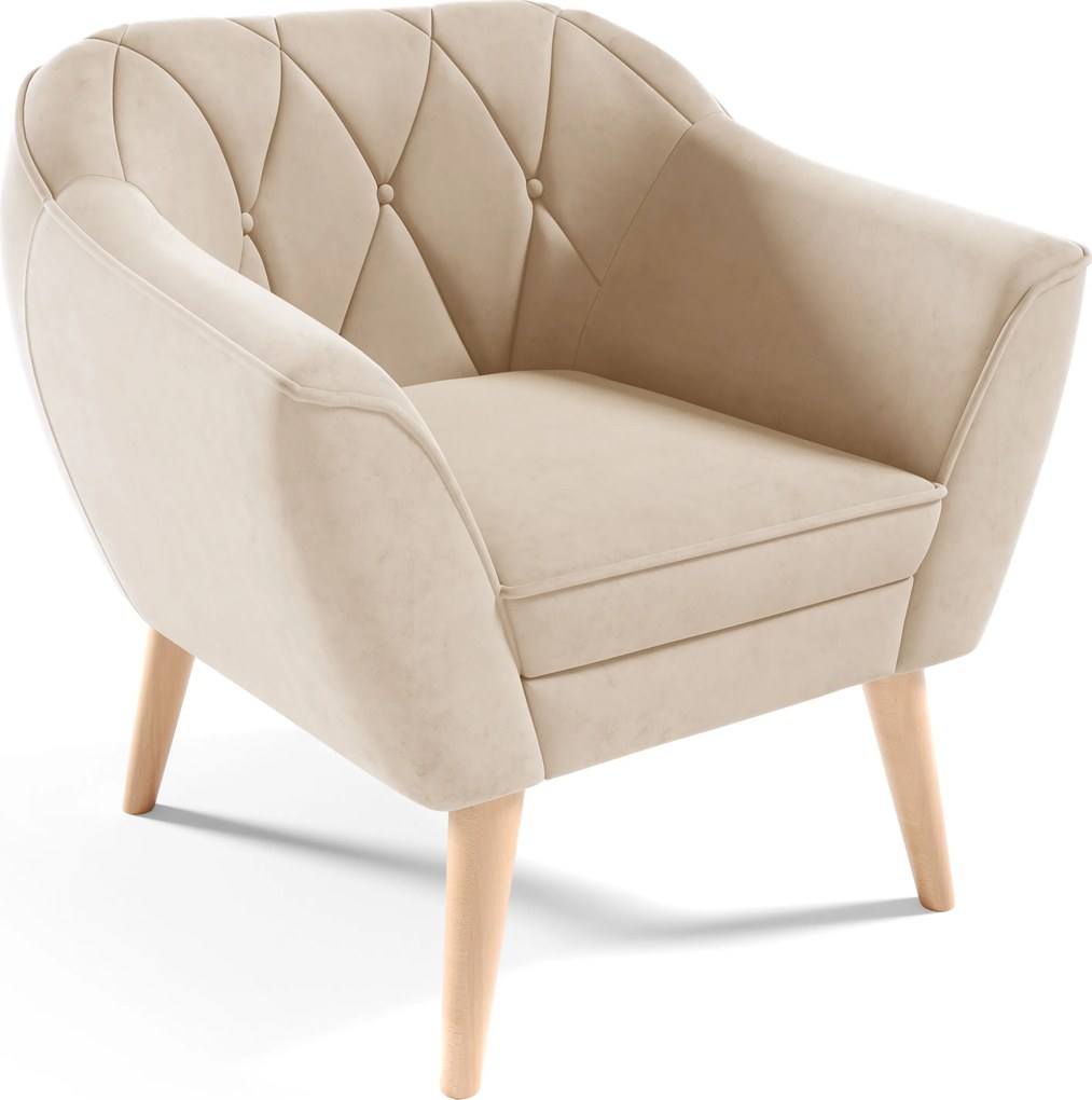 Eka Křeslo KARO Látka Velutto: Šedá (Velutto 18), Výběr nohou: Černé