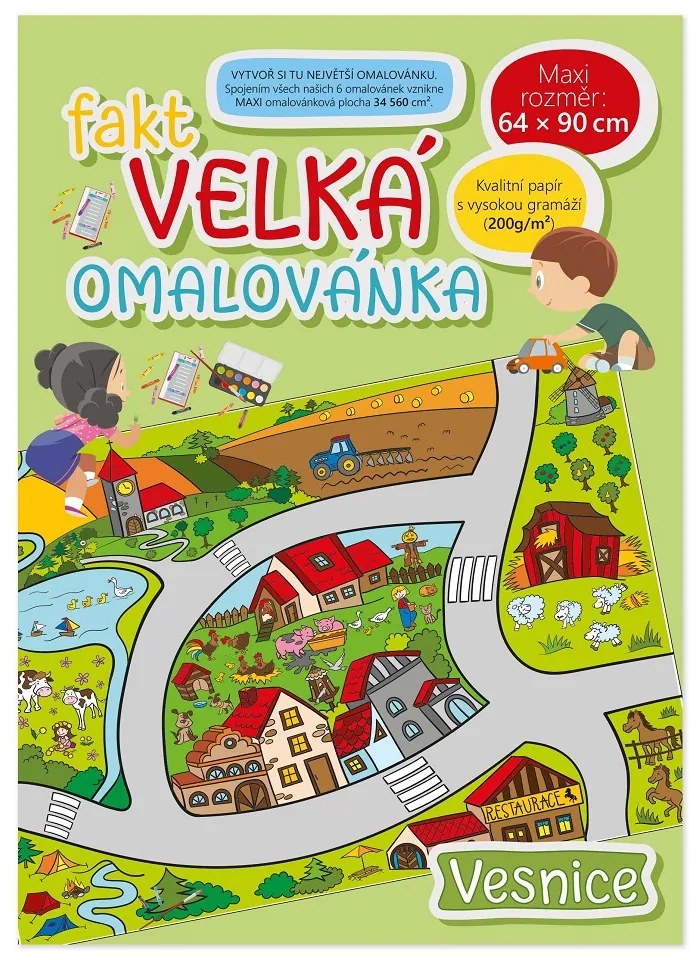 Baloušek - Fakt velká omalovánka Vesnice (64 × 90 cm)