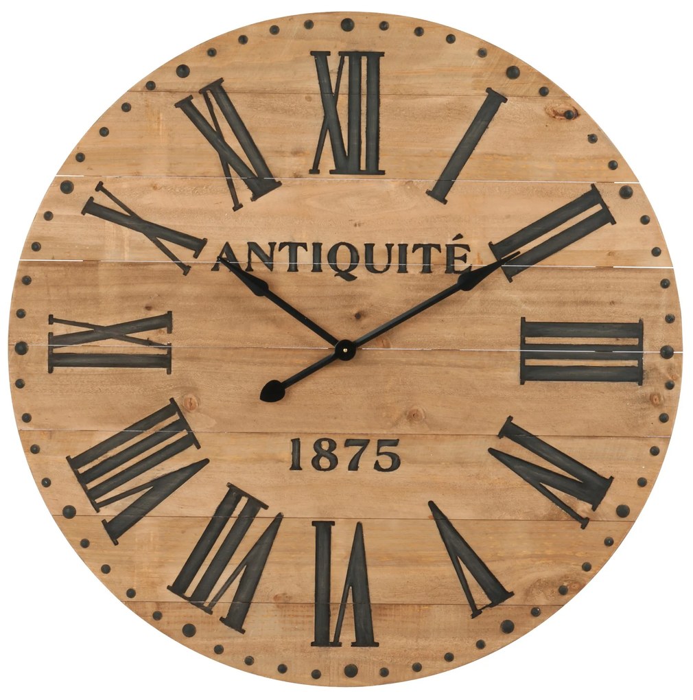 Hnědé hodiny Antiquité s římskými číslicemi - 110*6*110 cm