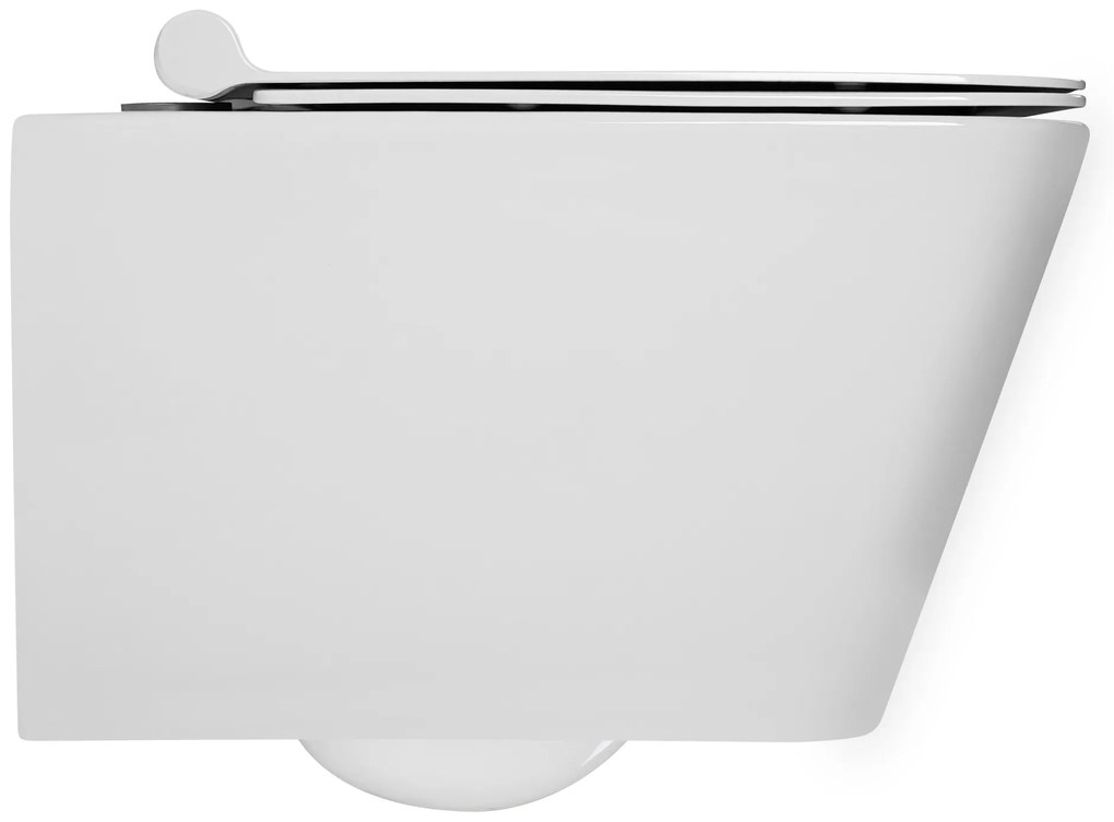 Gamma Mut, závěsná WC mísa 51x36 cm Rimless s pomalu padajícím sedadlem, bílá lesklá, GMA-MUT-202
