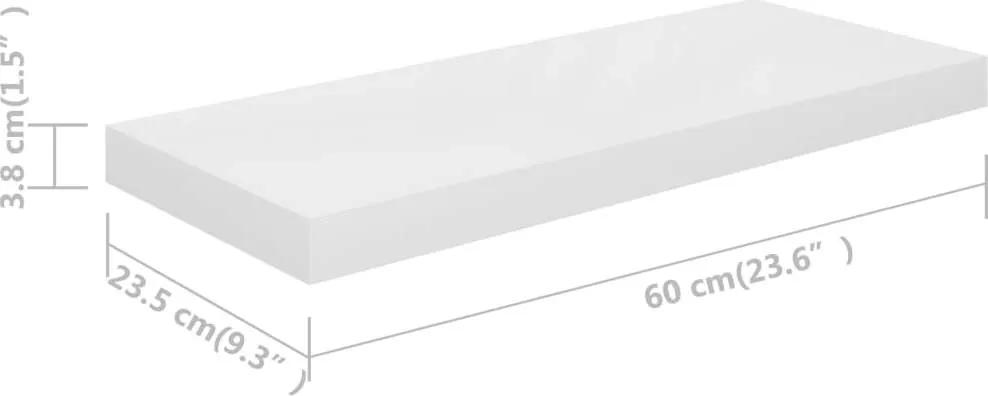 vidaXL Plovoucí nástěnné police 2 ks 60 x 23,5 x 3,8 cm MDF [323749] Barva: Betonová šedá