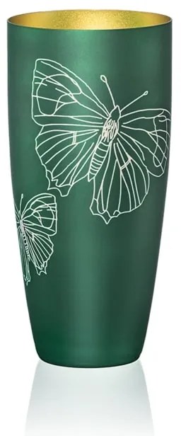 Crystalex - Bohemia Crystal Váza Meadow 250mm smaragdově zelená, 1 ks