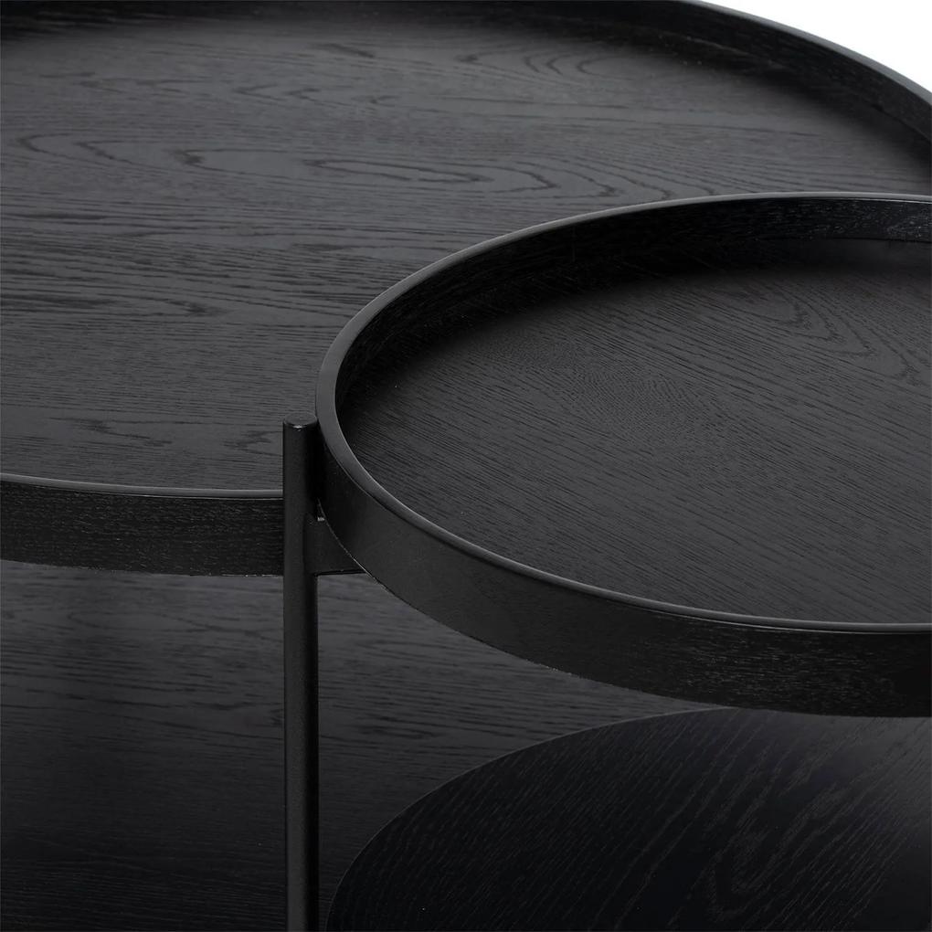 Konferenční stolek lanyd ø 50 cm černý MUZZA