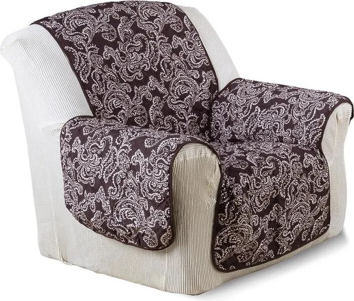 Přehozy s područkami čokoládové křeslo - sedák 57 cm