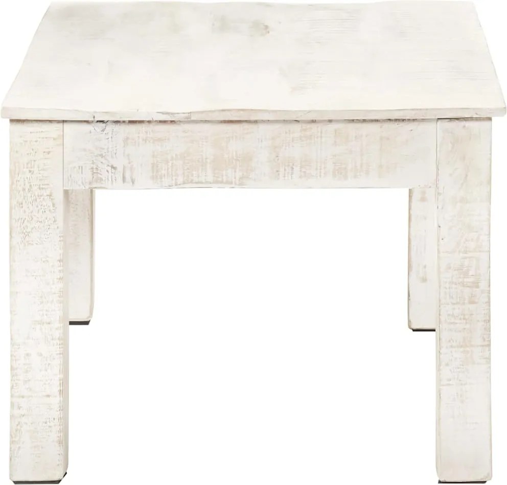 Konferenční stolek bílý 110x60x45 cm masivní mangovníkové dřevo 323555
