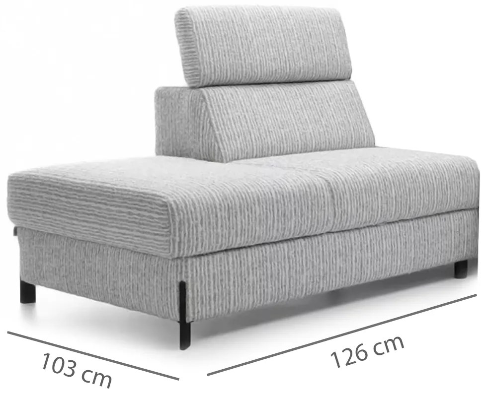 ULISES | díl 1HOBKL | 126 cm | krátký otoman s úložným prostorem | VÝBĚR TKANIN a NOŽIČEK