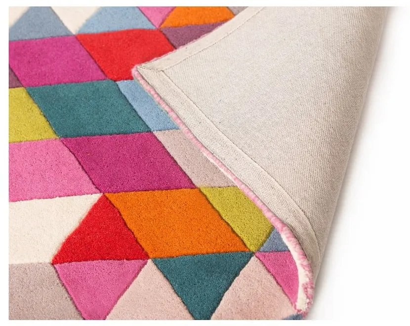 Vlněný koberec Flair Rugs Illusion Prism Pink Triangles, 160 x 220 cm