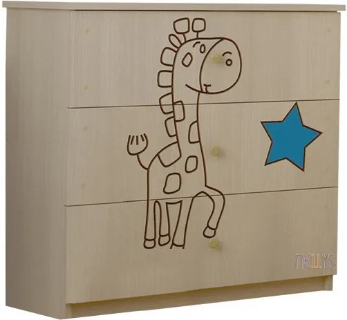 Dětská komoda - Žirafka modrá