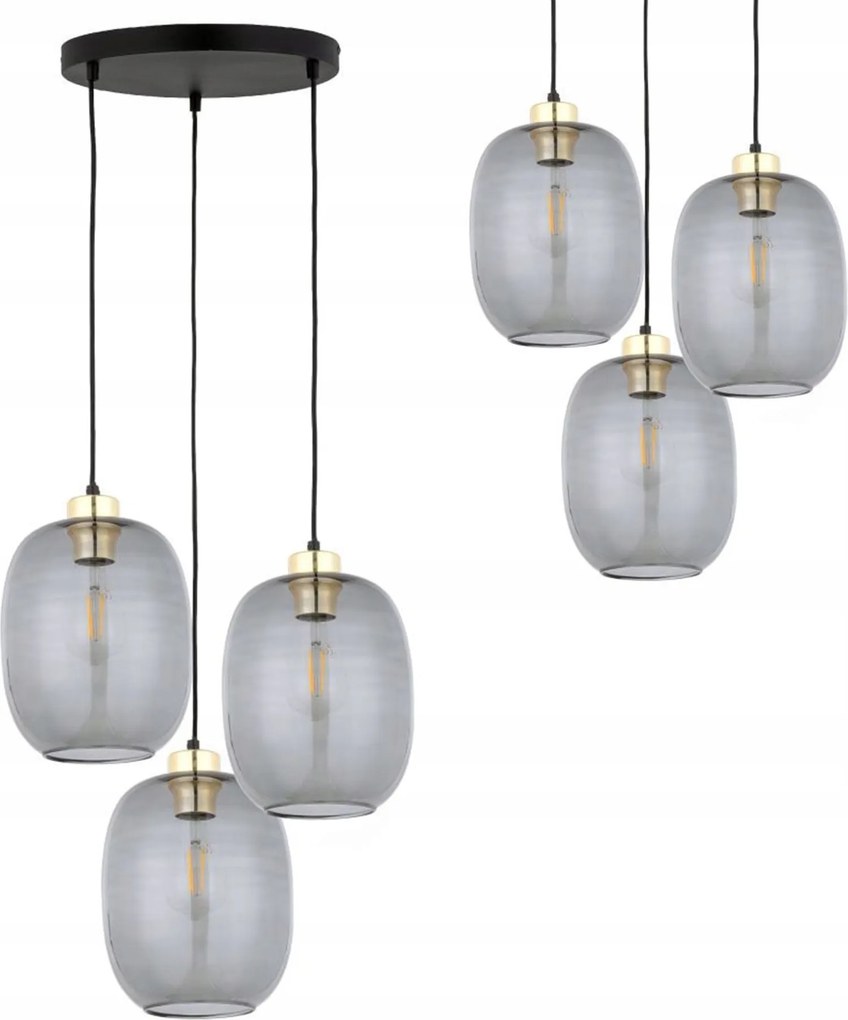 Trojité skleněné závěsné svítidlo do obývacího pokoje Delta 4840 Tk Lighting