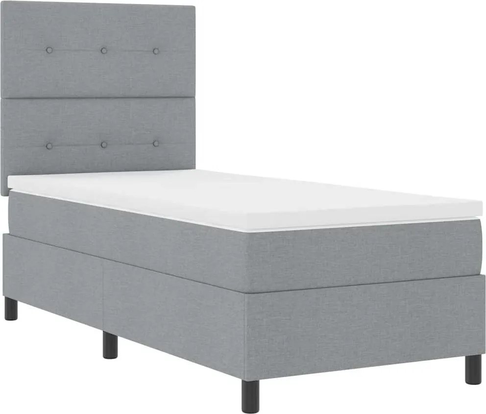 Postel s boxspringem s matrací Světle šedá 100 x 200 cm textil 3339364