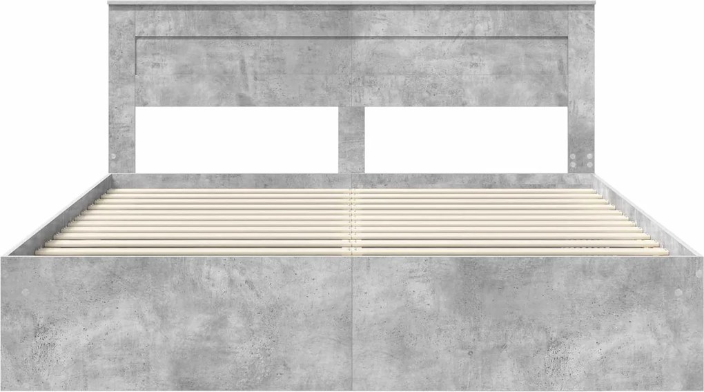 Rám postele s čelo Beton 180 x 200 cm Masivní borové dřevo 3409730