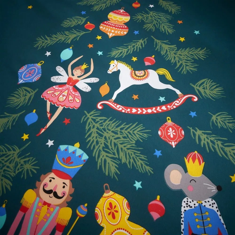 Tmavě zelené prodloužené povlečení na dvoulůžko 200x200 cm Nutcracker – Catherine Lansfield