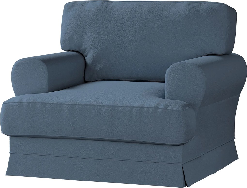 Potah na křeslo IKEA Ekeskog barva modrá látka pletený vzor