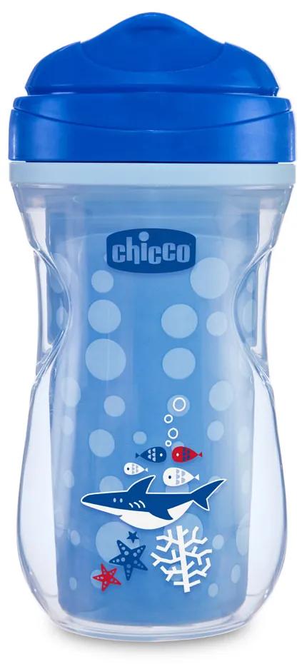 CHICCO Hrneček Active termo s tvrdým pítkem 266 ml modrý, žralok 14m+