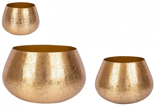 BIZZOTTO Set 3 zlatých květináčů VARANASI 0182952