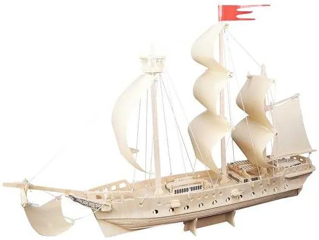Woodcraft Dřevěné 3D puzzle plachetnice přírodní