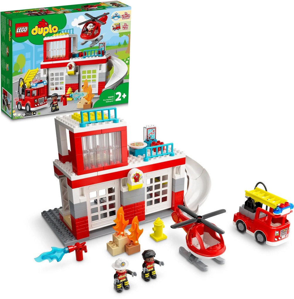 Lego stavebnice lego duplo 10970 hasičská stanice a vrtulník