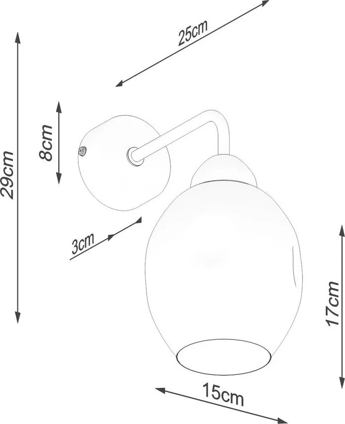 Černé nástěnné svítidlo ø 25 cm Garten – Sollux