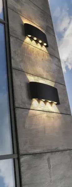 LED vnější nástěnné osvětlení Ginna 3 tmavě šedá
