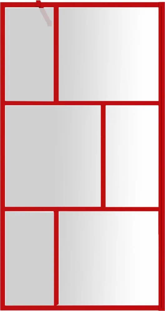 vidaXL Zástěna do průchozí sprchy čiré ESG sklo 100 x 195 cm [154956] Barva: Červená