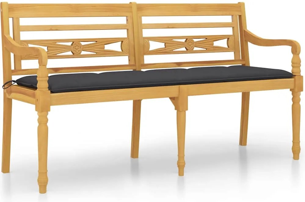 Lavice Batavia s antracitovou poduškou 150 cm masivní teak 3100841