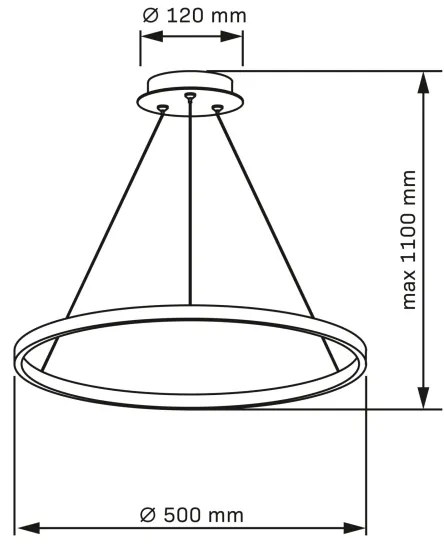 LED Lustr na lanku LEA LED/20W/230V 4000K pr. 50 cm černá