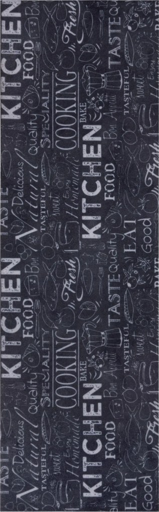 Behúň Cook & Clean 105731 Black White, 50x150, čierna, čiernobiela, kuchyňa, Hanse Home
