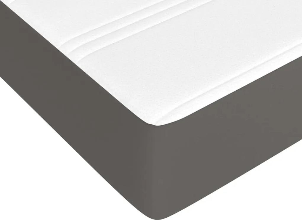 vidaXL Box spring postel s matrací 120x200 cm umělá kůže [3144253] Barva: Šedá