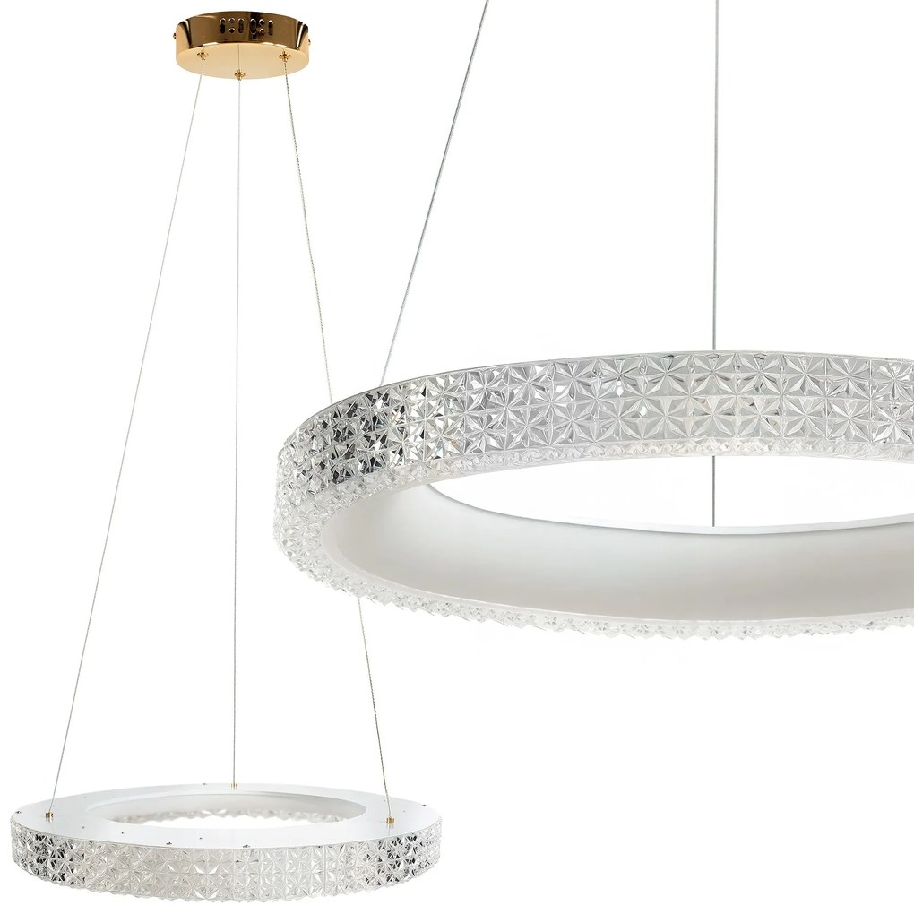 Toolight Závěsné LED osvětlení Crystal LE12 MS002-CP růžová zlatá 60 cm