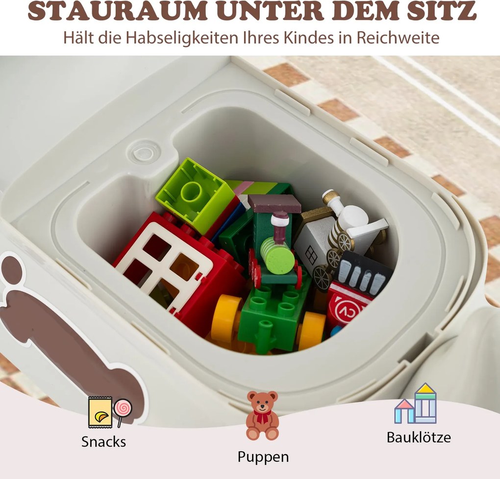 Costway Autíčko pro batolata s odkládacími světly pod sedadlem Hudba a klakson
