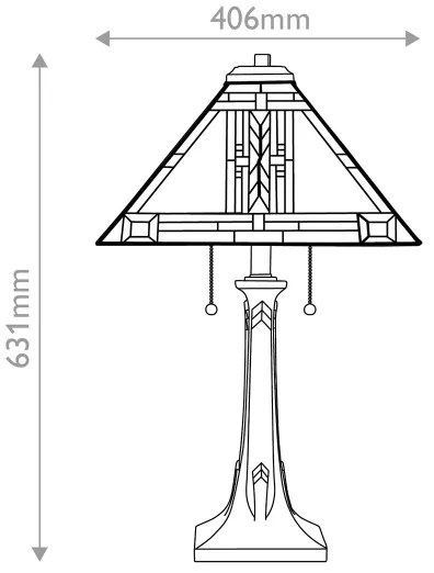 Quoizel QZ-NAVAJO-TL-VB - Stolní lampa Tiffany NAVAJO 2xE27/60W/230V