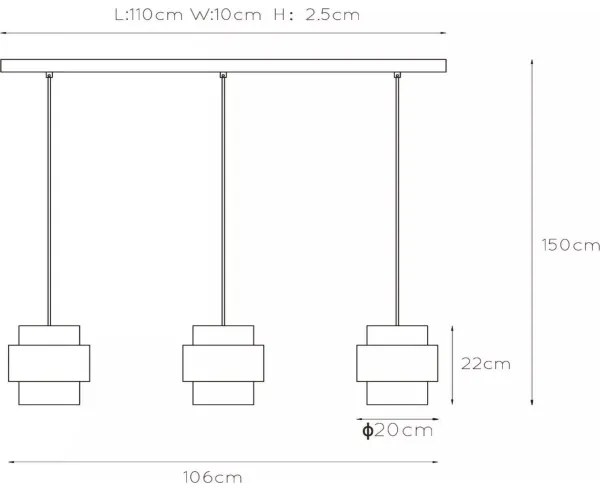 Lucide 45497/03/02 - Lustr na lanku FIRMIN 3xE27/40W/230V zlatá