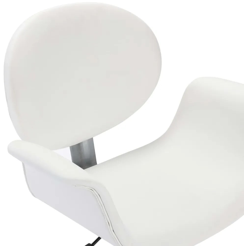 Otočná jídelní židle bílá umělá kůže - Default Title