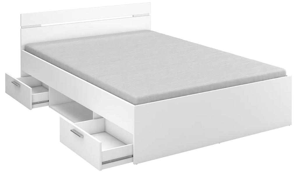 IDEA Multifunkční postel 140x200 MICHIGAN perleťově bílá