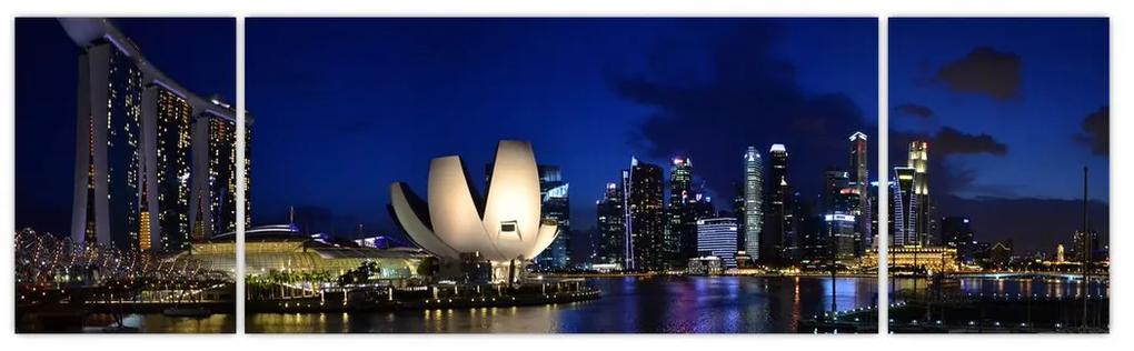 Obraz nočního Singapouru (170x50 cm)