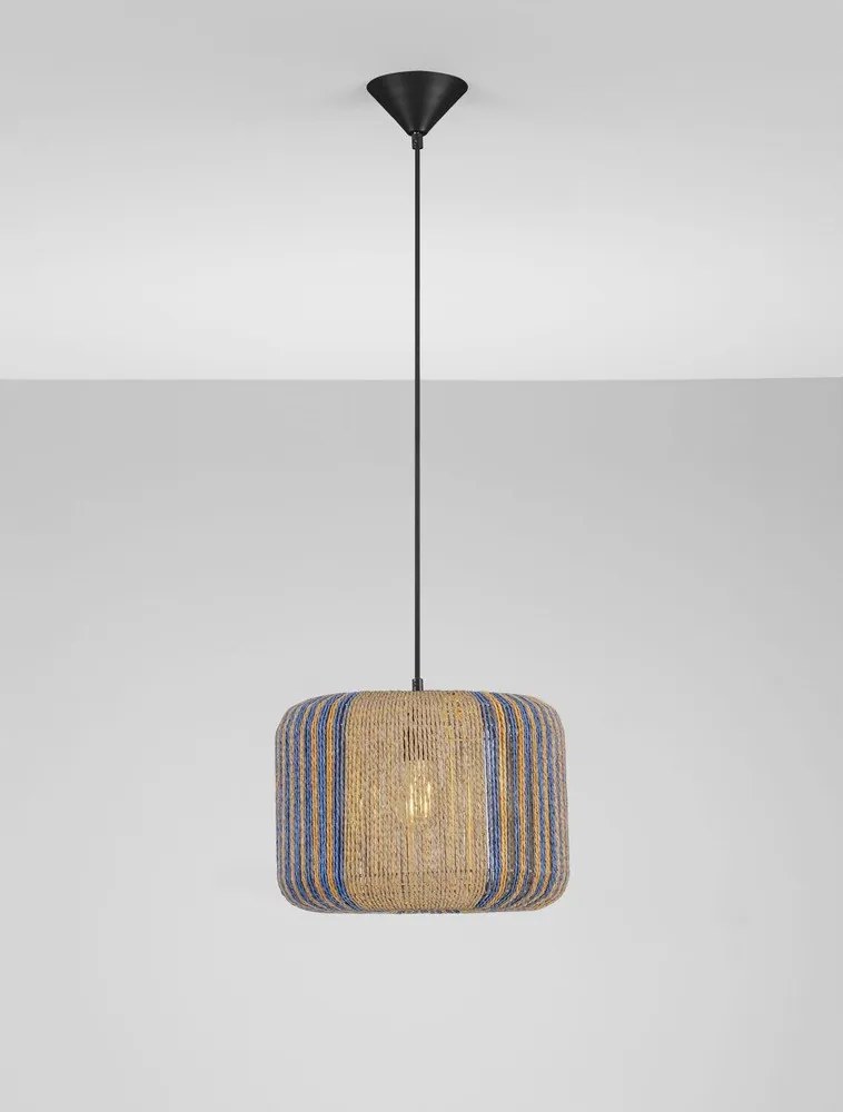 Modré/v přírodní barvě provazové závěsné svítidlo ø 33 cm Abby – Nova Luce