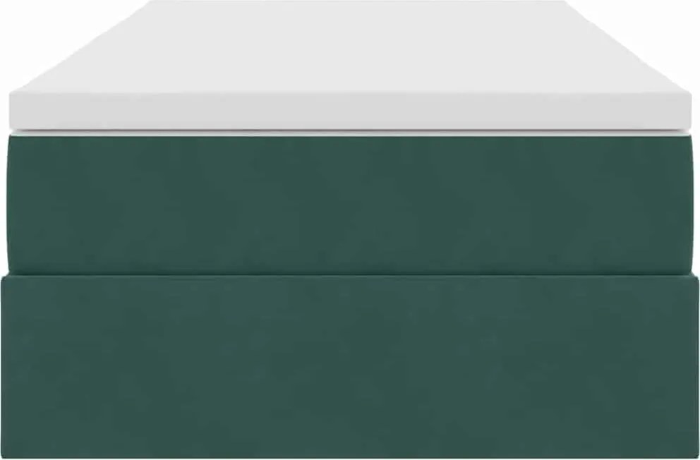 Postel s úložným prostorem a matrací Tmavě zelená 90 x 200 cm 3370278