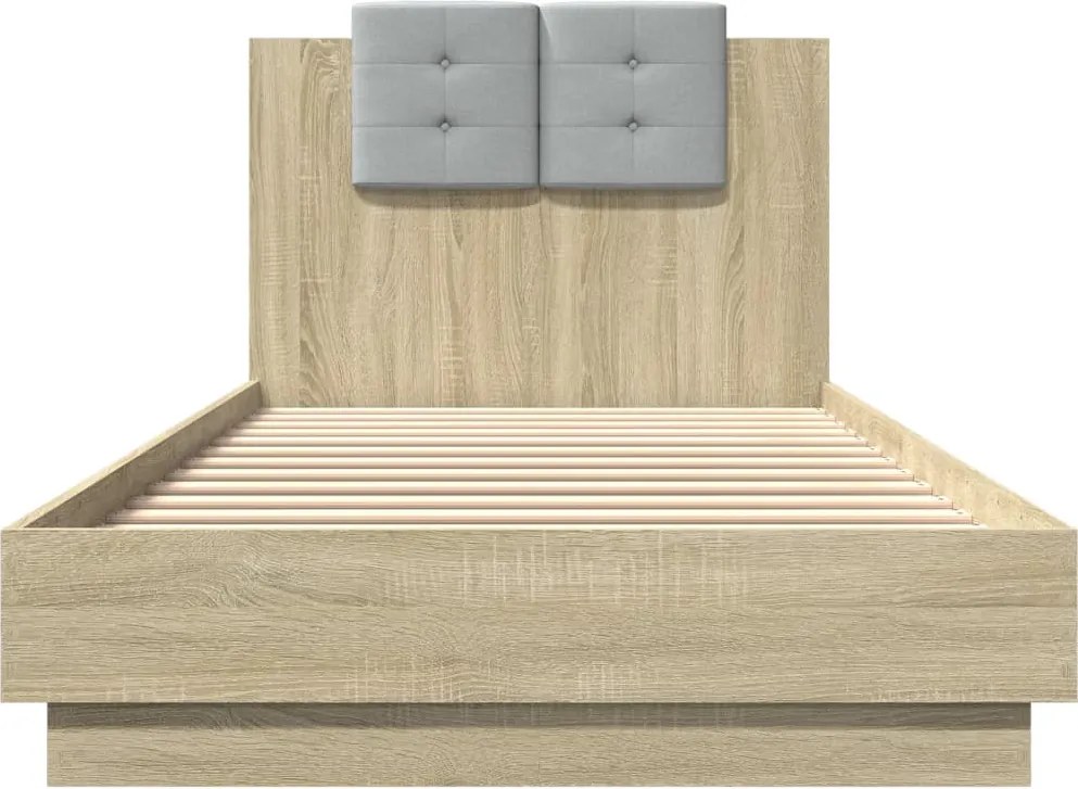 Rám postele s čelem dub sonoma 100 x 200 cm kompozitní dřevo 3209935