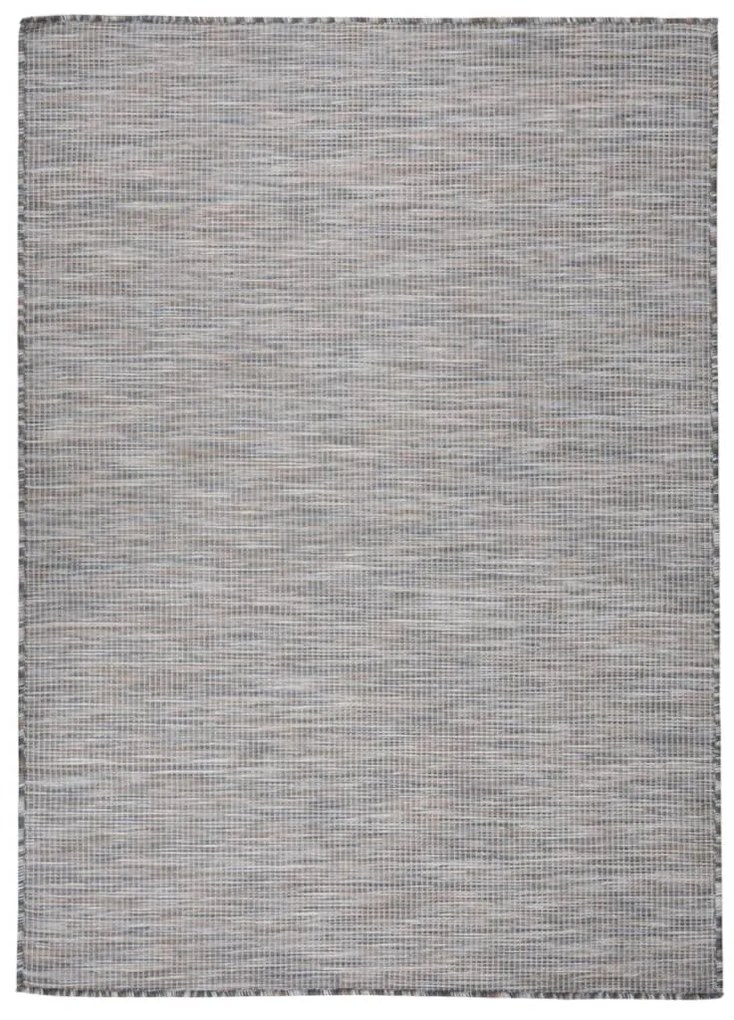 Venkovní hladce tkaný koberec 200x280 cm hnědý a modrý 340819