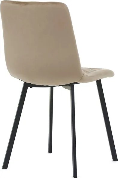 Elegantní jídelní židle NOX – cappuccino samet, černý kov Autronic