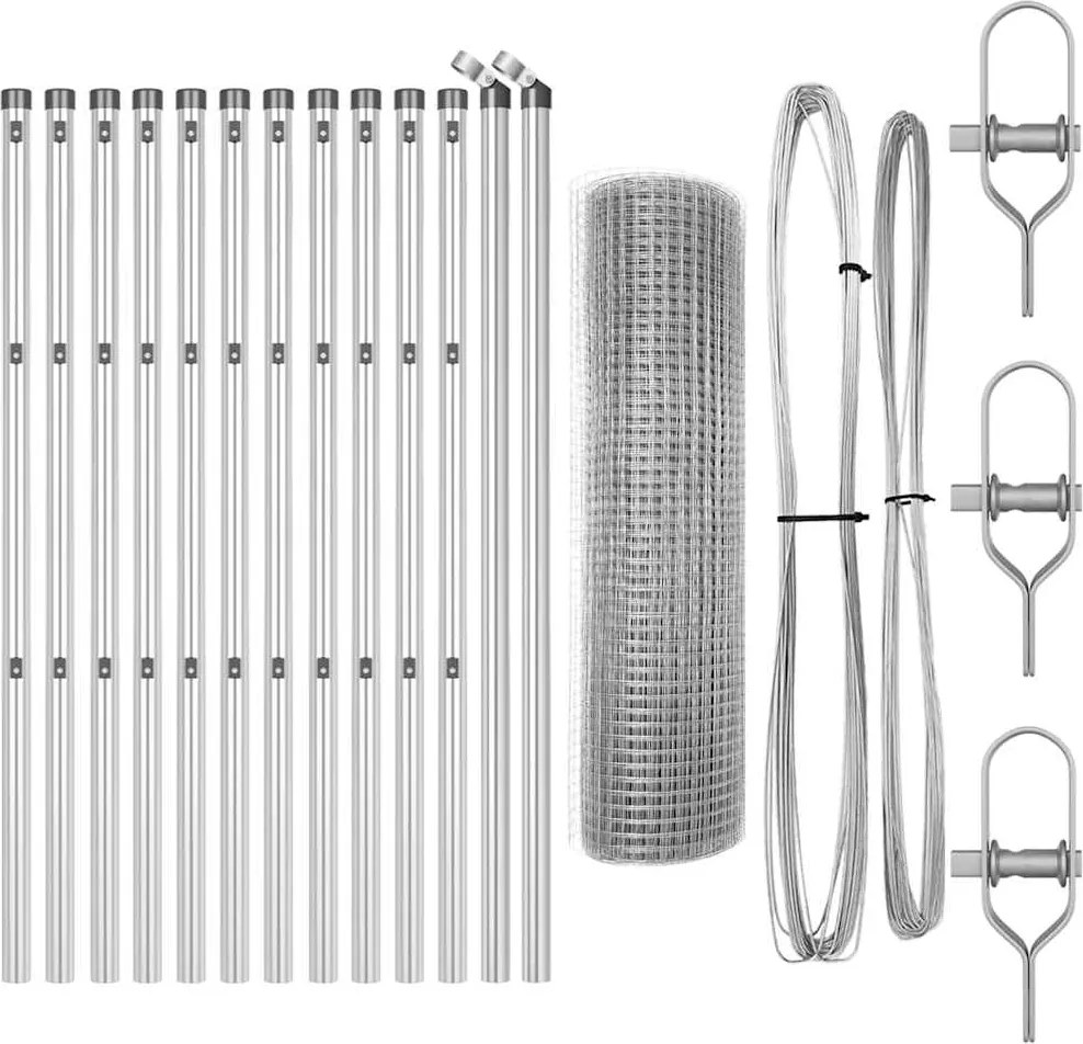 Zemní upevnění svařované drátěné ploty 25 x 0,5 m Stříbrná 3351594