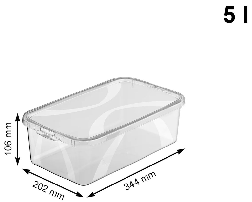 Úložný box, s víkem, Rotho LONA, 34x20x11 (5l dámské boty)
