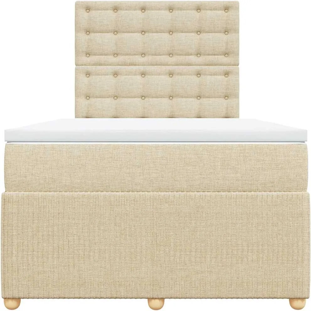 Box spring postel s matrací krémová 120x190 cm textil 3294314