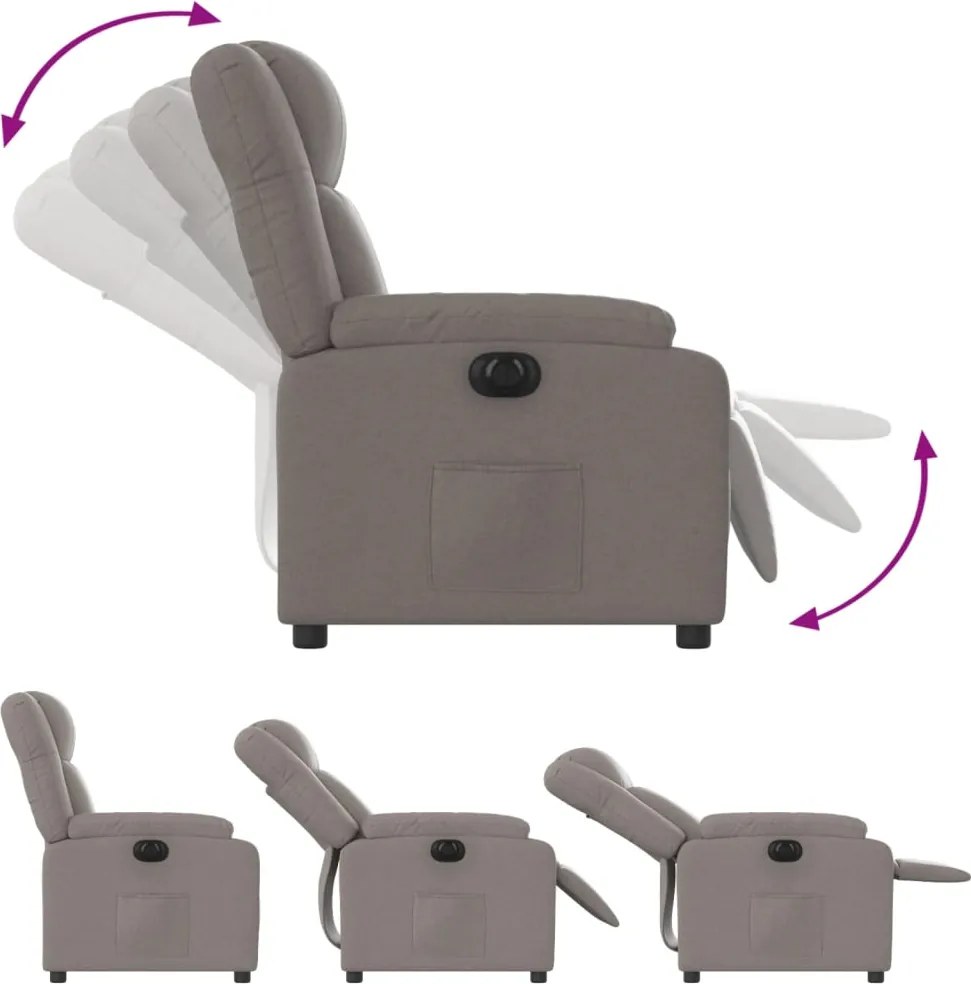 Elektrické polohovací křeslo taupe textil 3205186